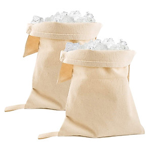 Lewis Bag Canvas Ice Bag Crushed Ice Bag Reusable Canvas Bag for Crushed Ice Dried Ice (2pcs)