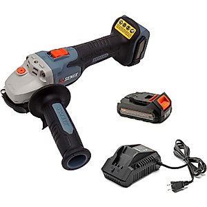 SENIX X2 20 Volt Max* 4-1/2-Inch Brushless Angle Grinder Tool, 8500 RPM Max, 3-Position Auxiliary Handle, Spring-Loaded Safety Slide Switch, 2.5 Ah Battery and Charger Included (PAX2115-M2)