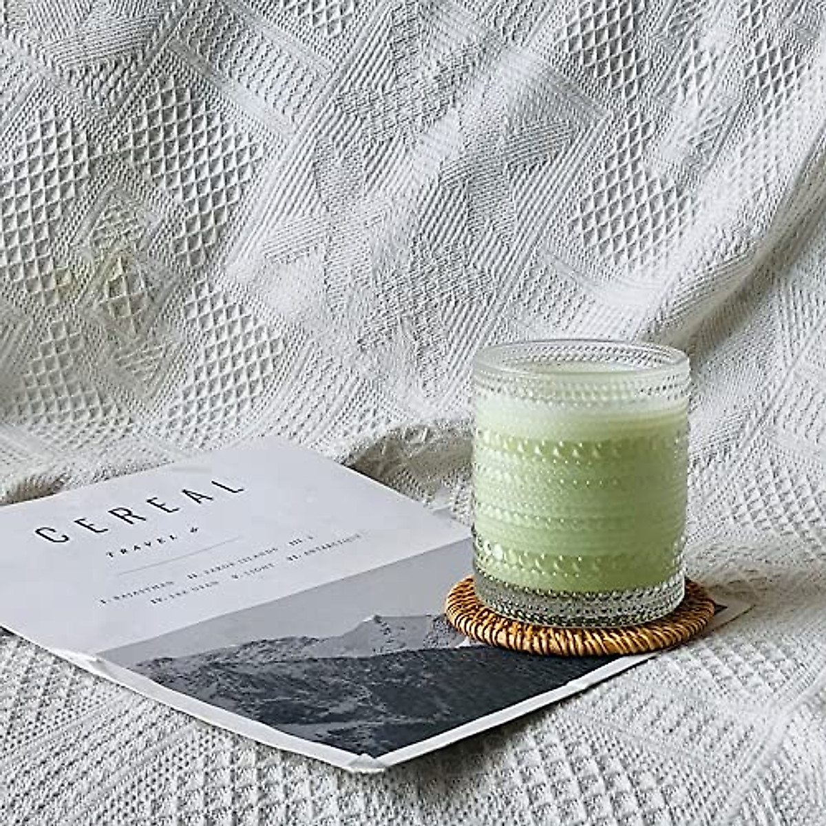 Bandesun Romantic Water Glasses, 12 oz Hobnail Drinking Glasses Set 6, Embossed Vintage Glassware Set for Beer, Cocktail, Soda, Beverage clear