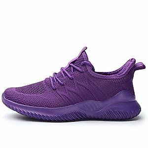 Women's Running Shoes Ladies Slip on Tennis Walking Sneakers Lightweight Breathable Comfort Work Gym Trainers Stylish Shoes Dark Purple
