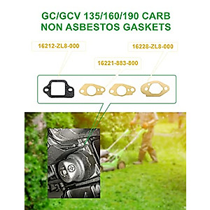 YAMAKATO GCV160 Carburetor Gasket Set Kit for Honda HRR216 HRX217 GCV190 GSV190 GCV135 GC160 HRS216 HRT216 HRB216 HRB217 HRZ216 Engine Toro Lawn Boy Mower