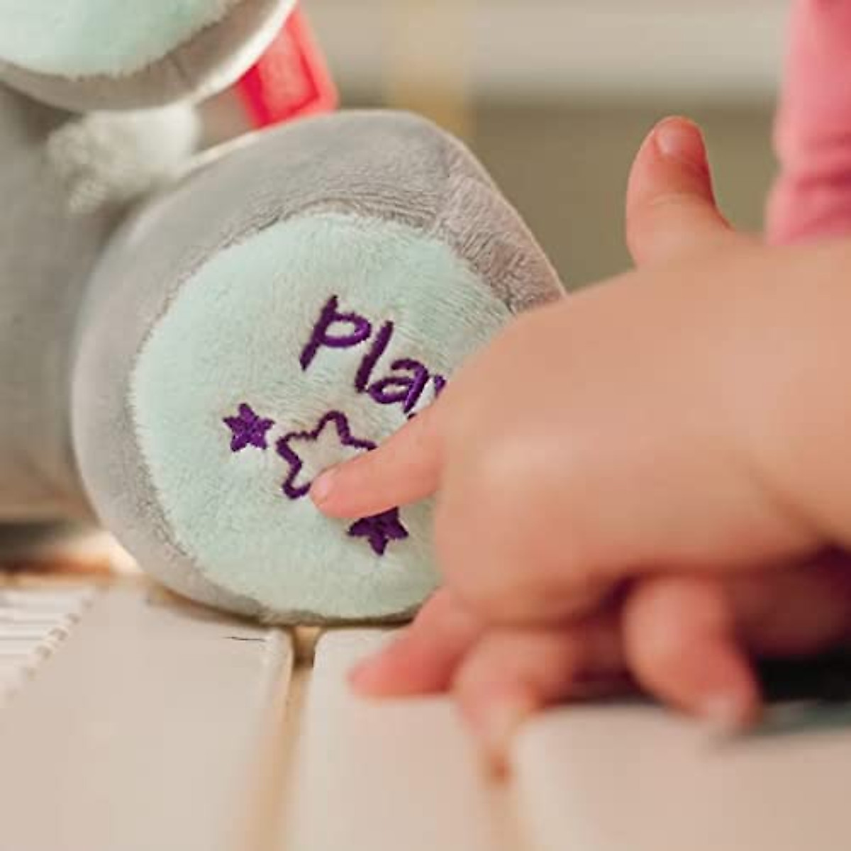 Nuby Peek a Boo Friends Animated Plush Toy with Music and Interactive Play, Baby Elephant