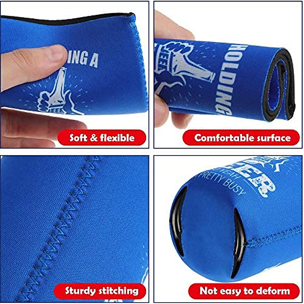 Beer Can Sleeves Beer Can Coolers Funny Quotes Neoprene Drink Cooler Sleeves for Cans and Bottles (4.9 x 3.7 Inch, 8)