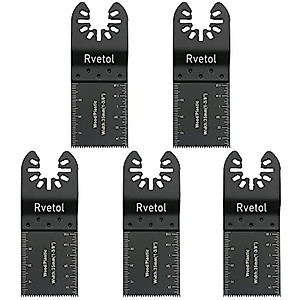 5 Wood Oscillating Tool Saw Blades, Professional Universal Multitool Blades Kit, 1-3/8-Inch Multitool Quick Release Blades Compatible with Dewalt Dremel Porter Cable Fein Worx Makita