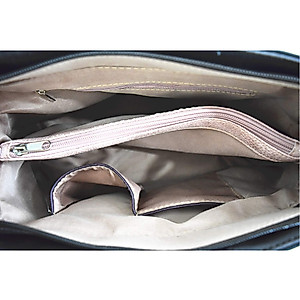 Western Style Rhinestone Cross Studded Laser Cut Wings Tooled Leather Purse Women Handbags Country Shoulder Bag Wallet Set (2Black/Turq Set)