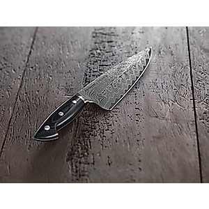 HENCKELS 8-inch Chef's Knife, Premium Quality, German Engineered, Informed by 100+ Years of Mastery, Stainless Steel, Dishwasher Safe, Black/Brown