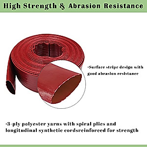 Eastrans 2 IN x 50 FT Pool Backwash Hose, Extra Heavy Duty Discharge Hose,10 Bar Working Pressure, 30 Bar Burst Pressure Thick 1.8mm, High pressure resistance,Ultra Strong Wear Resistance,