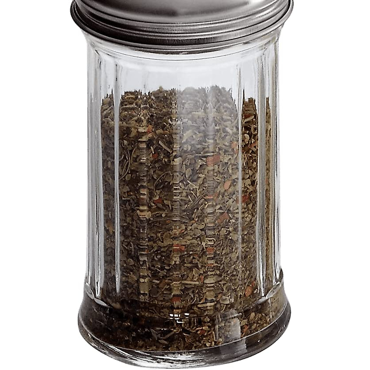 12 Oz. Cheese Shaker/Red Pepper Shaker with 1/4" Large Holes Stainless Steel Lid, Clear Glass suger/spice dispenser Lids, By Geex Depot US (Glass, 12 Oz)