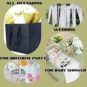 JUNESHE Large Black Gift Bag with Handles &Tissue Paper, 11.8 inch Square Giant Gift Bag, XL Big Gift Bag Large, Superior Extra Large Gift Bags, Birthday, Wedding Gift Bags Large Size