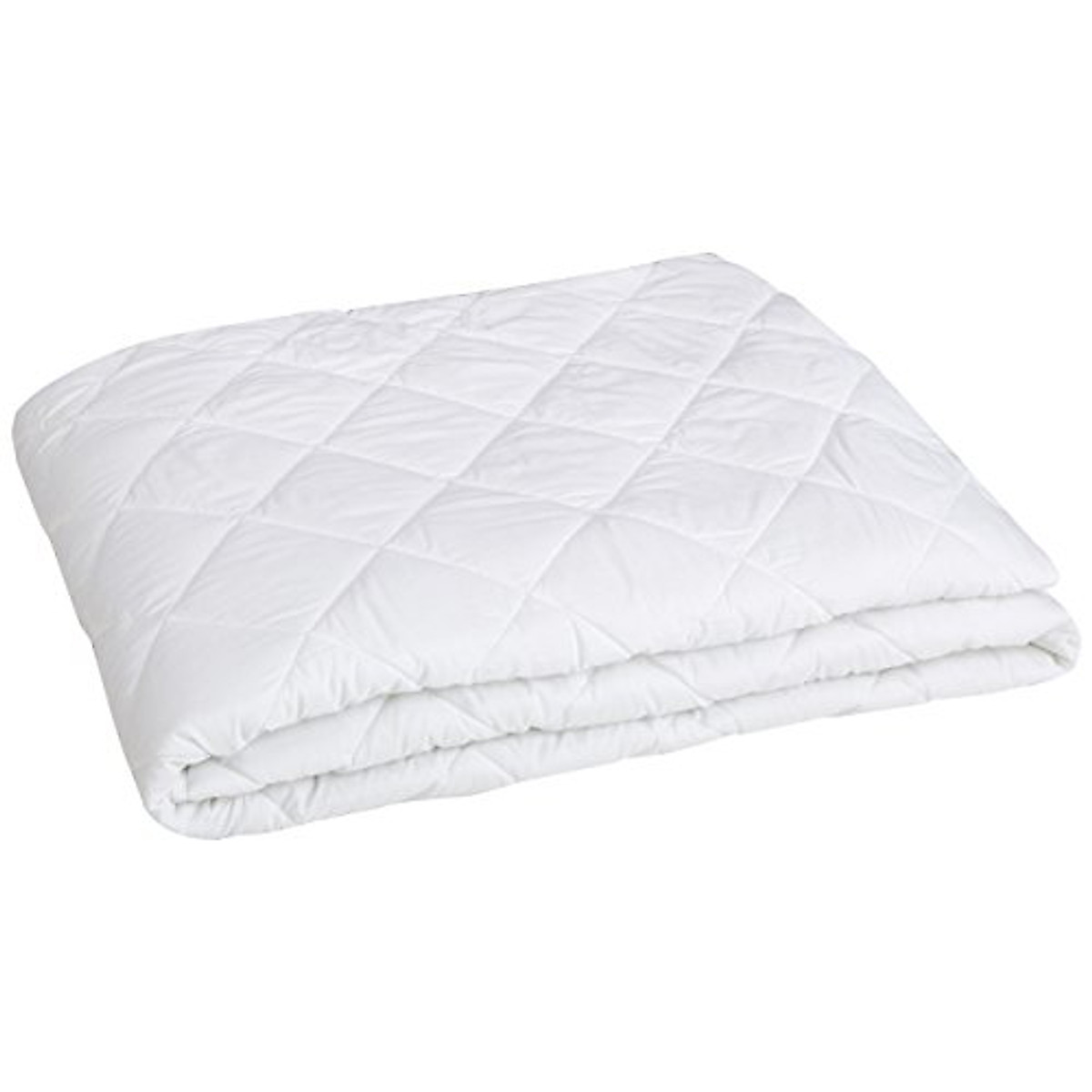Amazon Basics Hypoallergenic Quilted Mattress Topper Pad Cover - 18 Inch Deep, Twin XL, White