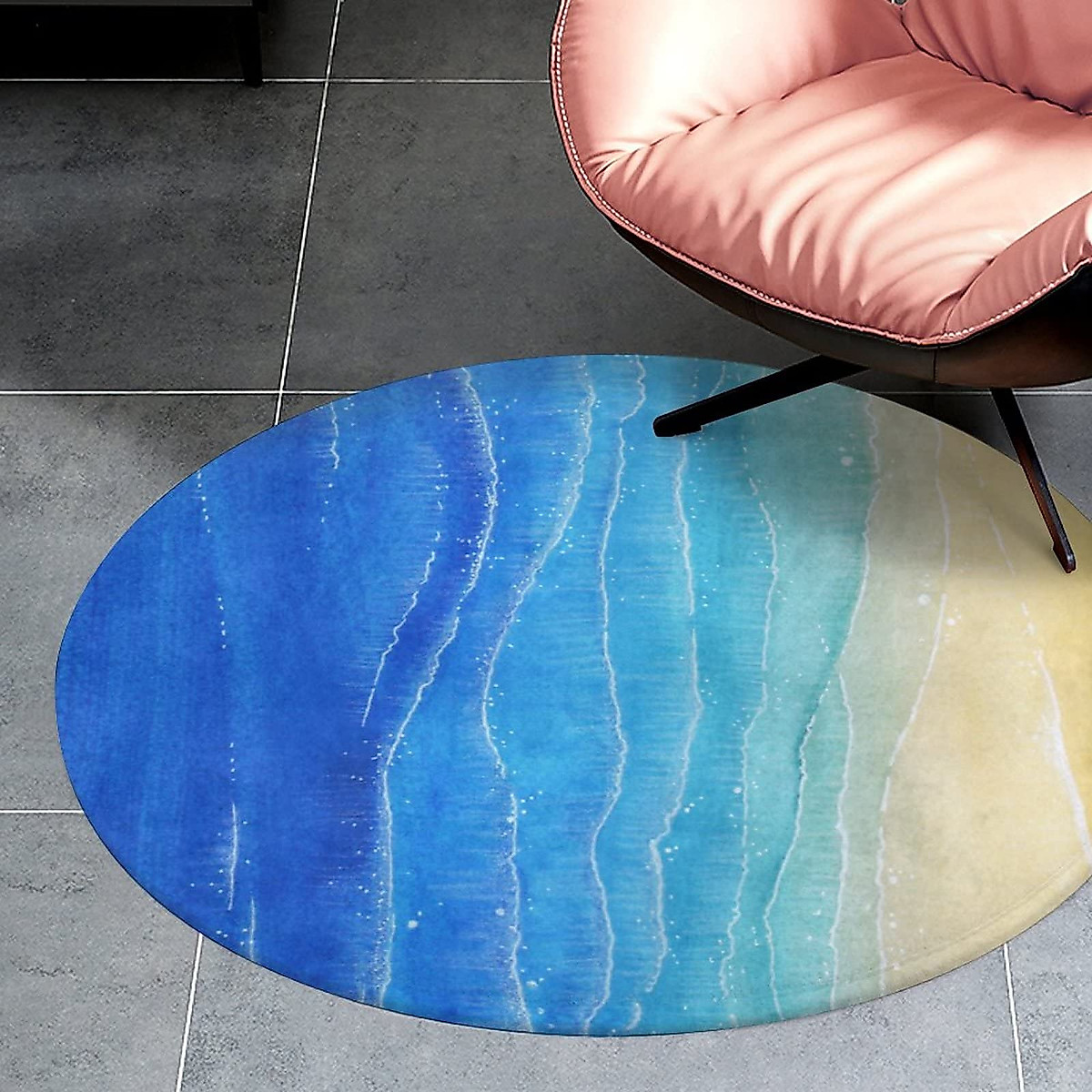 AMAPARK Custom Rug Design Your Add Photo Logo Text Personalized Area Carpet Door Mat Soft Washable Decorative for Home Bedroom Living Room Office, Black, Diameter 28 Inch