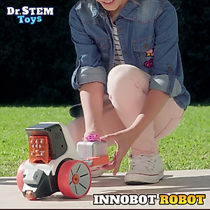 Dr. STEM Toys Innobot Coding Robot Toy | Robotics Science Kit for Kids Ages 8 & Up | Bluetooth Enabled, Easy to Build & Program, Performs Multiple Stunts & Chores | Kids Learn Coding as They Play