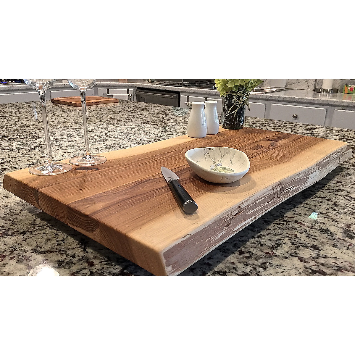 Black Walnut Extra Large, Gorgeous, Full-of-Character, Forest-to-Table Solid Double Live Edge Wood Charcuterie/Appetizer/Dessert/Grazing/Serving Board. 100% USA Handcrafted. 27 x 14 x 1.25"