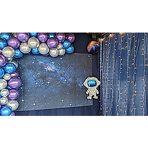 Avezano Starry Night Sky Backdrop Outer Space Galaxy Birthday Background Universe Nebula Stars Theme Party Decorations for Boy Kids First Birthday Banner Photo Booth Props(7x5ft)