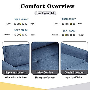 Tdewlye Versatile 48" Convertible Sleeper Sofa Bed with Adjustable Bed Chair,USB Charging Port and 2 Pillows,for Small Space Apartment Office Living Room (Blue#USB)