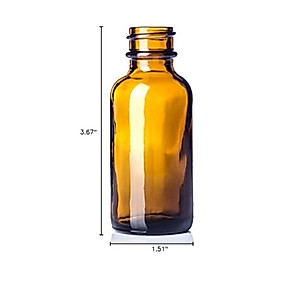 Amber Glass Bottles with Eye Droppers (2 oz, 2 pk) For Essential Oils, Colognes & Perfumes, Blank Labels Included