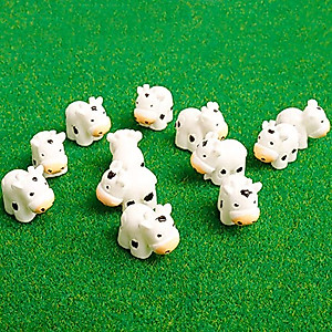 Aydinids 35 Pcs Mini Cow Figurines Resin Cow Miniature Animals Figurines Fairy Garden Miniature Moss Landscape DIY Crafts