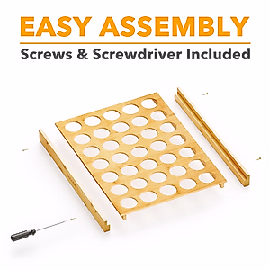 SpaceAid Bamboo K Cup Drawer Organizer Insert, Kitchen K Cups Coffee Pod Holder Tray Organizers for Kcup Coffee Station Drawer Storage Organization (35 Slots)