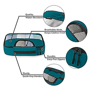 6 Set Packing Cubes for Suitcases, Travel Organizer Bags for Carry on Luggage, Veken Suitcase Organizer Bags Set for Travel Essentials Travel Accessories in 4 Sizes(Extra Large, Large, Medium, Small)