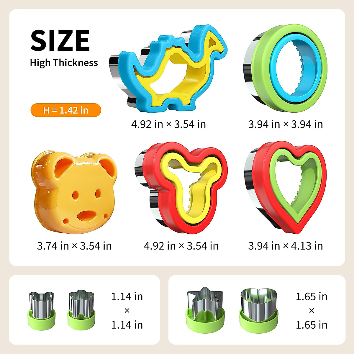 Sliafwh 9 PCS Sandwich Cutter and Sealer for Lunch - Uncrustable Maker for Lunchbox and Bento Box - Cookie Cutters for Boys Girls