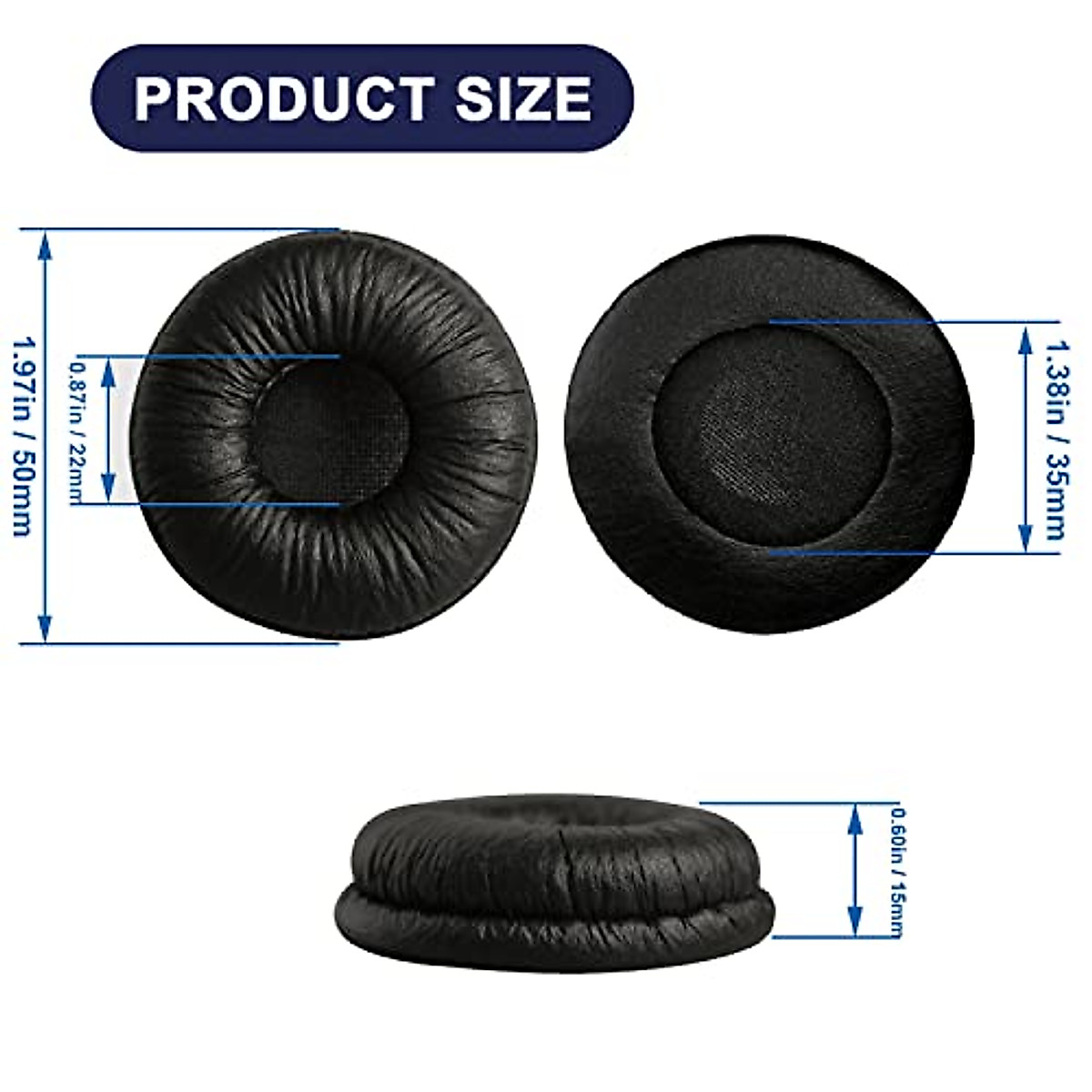 Ear Cushions for Plantronics Headset Replacement Ear Pads Compatible with Plantronics HW251N HW261N HW510 HW520 Blackwire C320 3210 3220 3320 Jabra Biz 2300 GN2000 PRO 920 9450 Headphones (4 Pack)