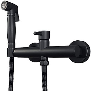 BINCAVIDOU Bidet Spray Set, Wall Mounted Brass Hot and Cold Water Bidet Bathroom Hand Shower Bidet Toilet Sprayer Hygienic Shower Bidet Tap Set with Booster Nozzle