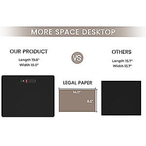 Hasuit Nightstand with Charging Station and LED Lights, Large Bedside Table with 3 Storage Drawer, Black Night Stand for Bedroom, Wider Tabletop 19.0''(L) x 15.0''(W)