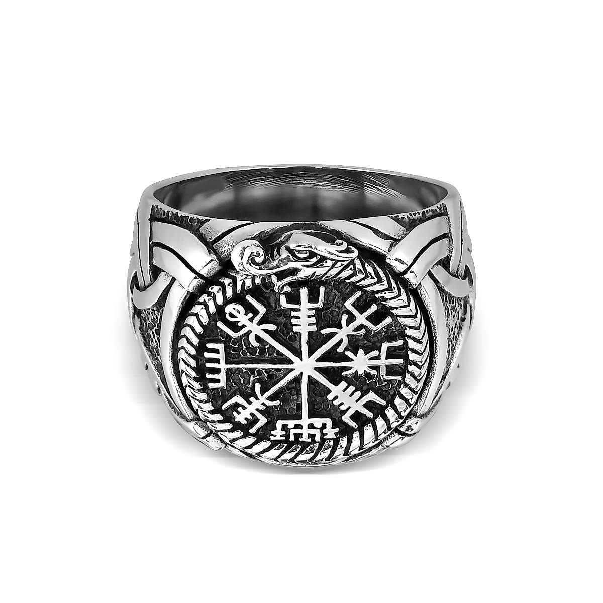 WithLoveSilver 925 Sterling Silver Celtic Talisman Vegvisir Viking Compass Protection Ring (9)