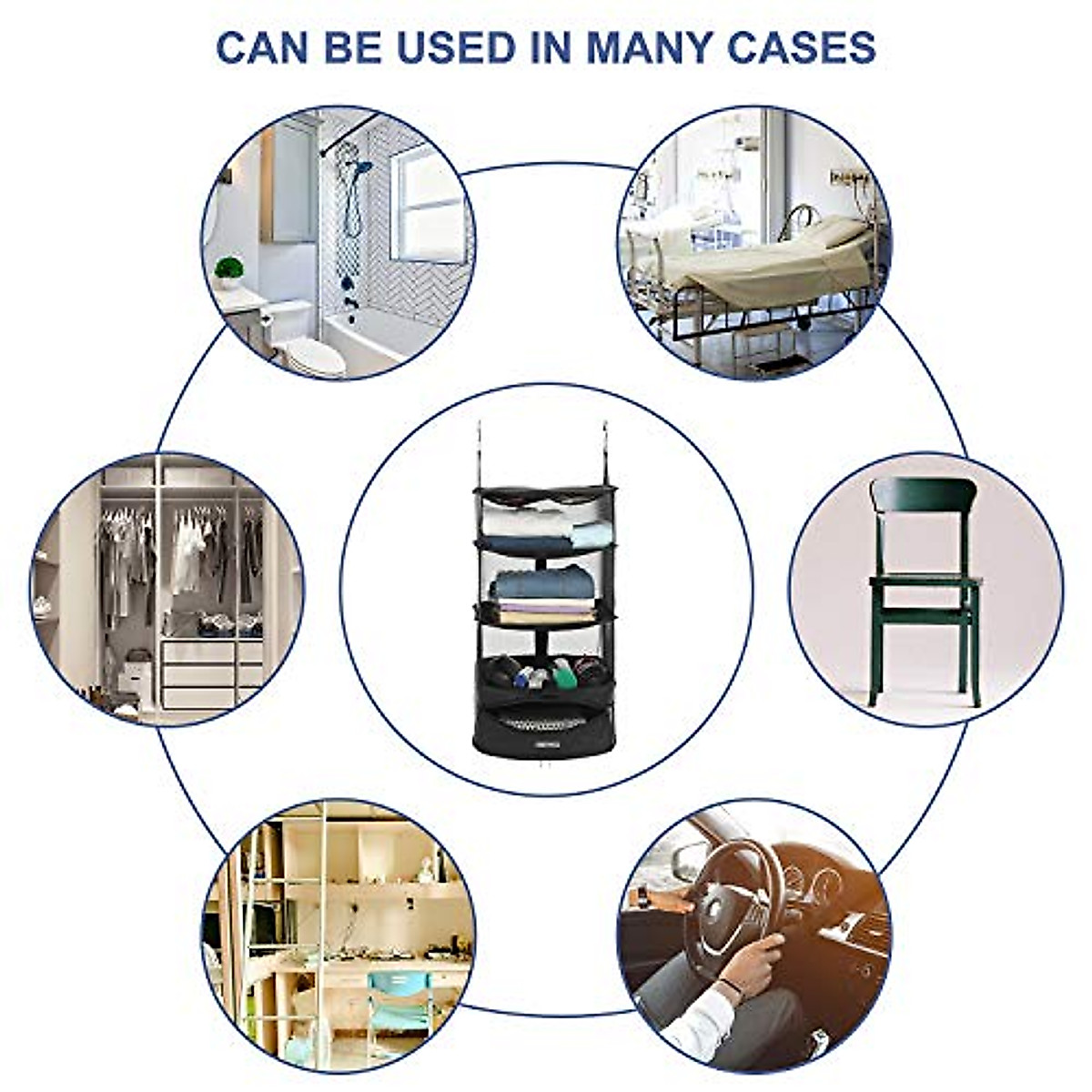 TABITORA Portable Hanging Travel Shelves Bag Packing Cube Organizer Suitcase Storage Large Capacity Rose L+XL