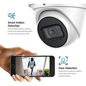 Amcrest 4K POE Camera AI Human/Vehicle Detection, UltraHD 8MP Outdoor Security Turret POE IP Camera, 3840x2160, Wide Angle, IP67 Weatherproof, MicroSD, Built in Mic, White (IP8M-T2669EW-AI)
