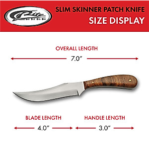 SZCO Supplies 7” Slim Skinner Patch Hunting Knife W/Sheath, Brown, One Size (DH-7992)