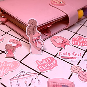 ALOHA SUN Ready to Pop Stickers for Girl or Boy Planner Scrapbook Journal | Pregnancy and Baby Shower Stickers for Calendars | Newborn-Themed Decals for Party Favors Gifts(46 pcs)