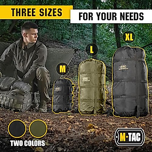 M-Tac Sleeping Bag Compression Stuff Sack Military Water Resistant Compression Bag Lightweight Nylon Compression Sack for Travel, Camping, Hiking, Outdoor (Olive, M - 12 liters)