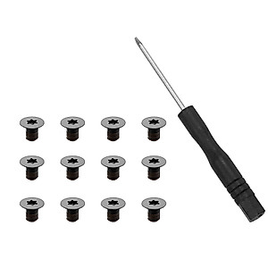 12PCS M2x3 Torx T5 Screws for Dell XPS 13 9343 9350 9360 9370 9380, XPS 15 9500 9510 9520 9550 9560, Precision 5520 5530 5540 5550, Razer Blade 14 15, HP Envy 13 Series Laptop w/Screwdriver, Black