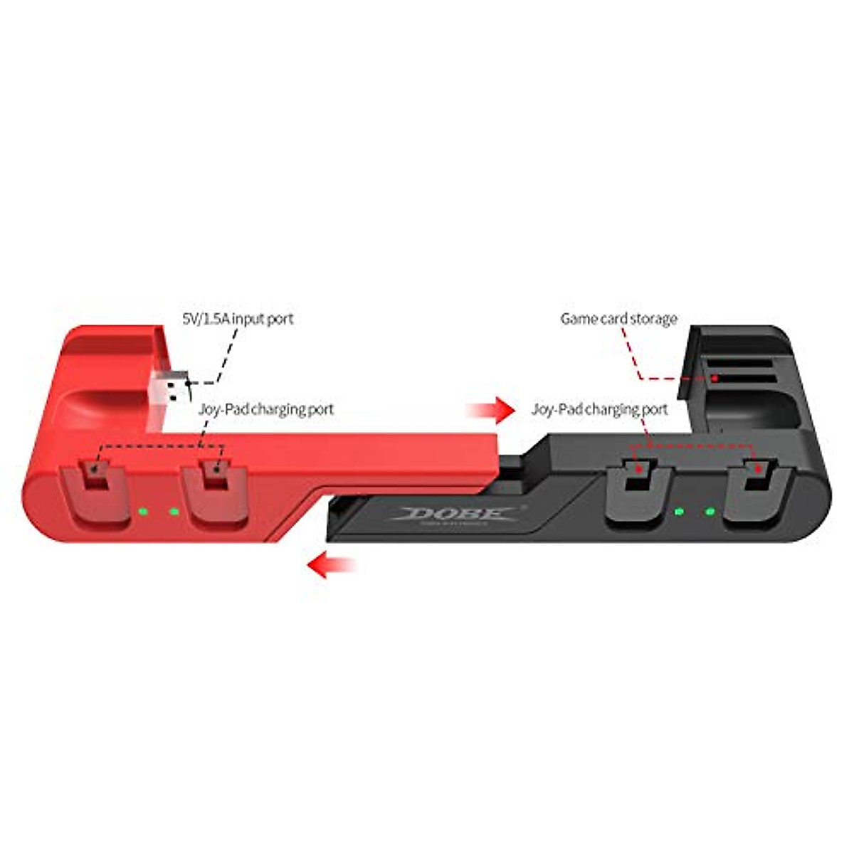 iFCOW Charging Dock with Game Card Slots Compatible with Switch Joy-Cons Console