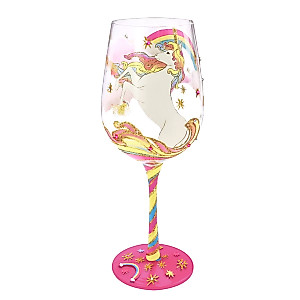 NymphFable Hand-painted Wine Glass Unicorn Gift for Adult Women Novelty Gift for Birthdays,Weddings,Valentine's Day,15 oz