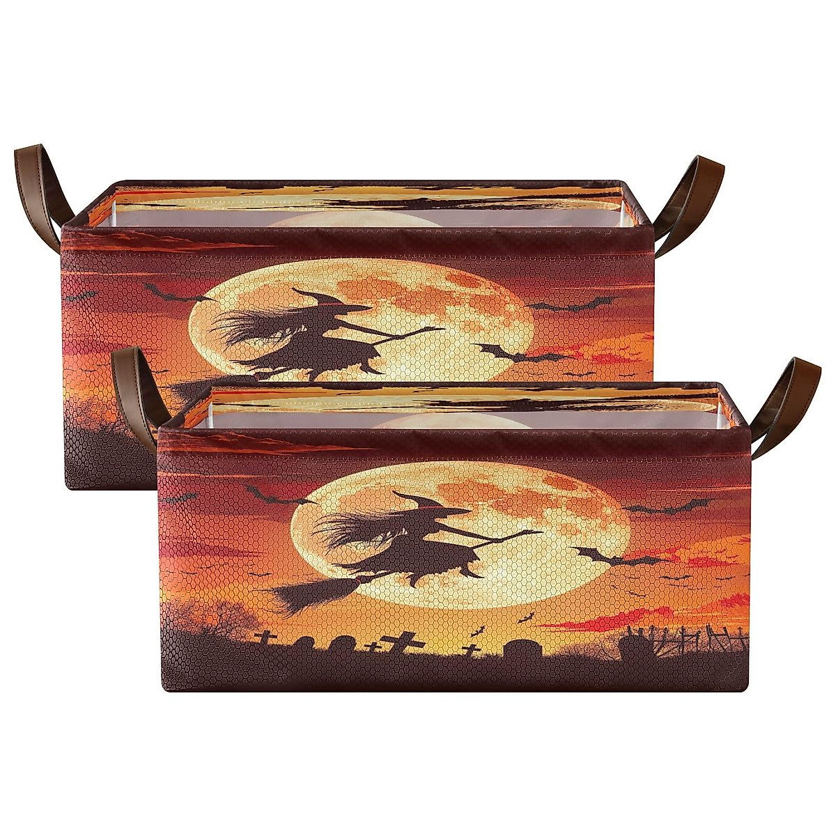 Kigai Happy Halloween Storage Basket for Organizing Foldable Waterproof Storage Bin with Handles Shelves Closets Organizer Clothes Toy Gift Basket, 1 Pack