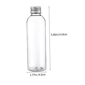 HEALLILY 8pcs Transparent Beverage Bottle Clear Milk with Lids Juice Bottles with Caps Distilled Water Gallons Case/6 Plastic Juice Bottles Drink Container Ordinary Small Empty Bottle