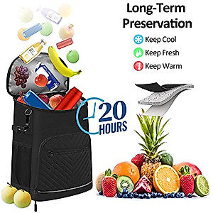 Cooler Backpack Insulated Leakproof Waterproof Backpack Cooler Bag 30 Cans, Large Capacity Lightweight Travel Camping Beach Drink Beverage Beer Bag Cooler Ice Chest for Men and Women, Black