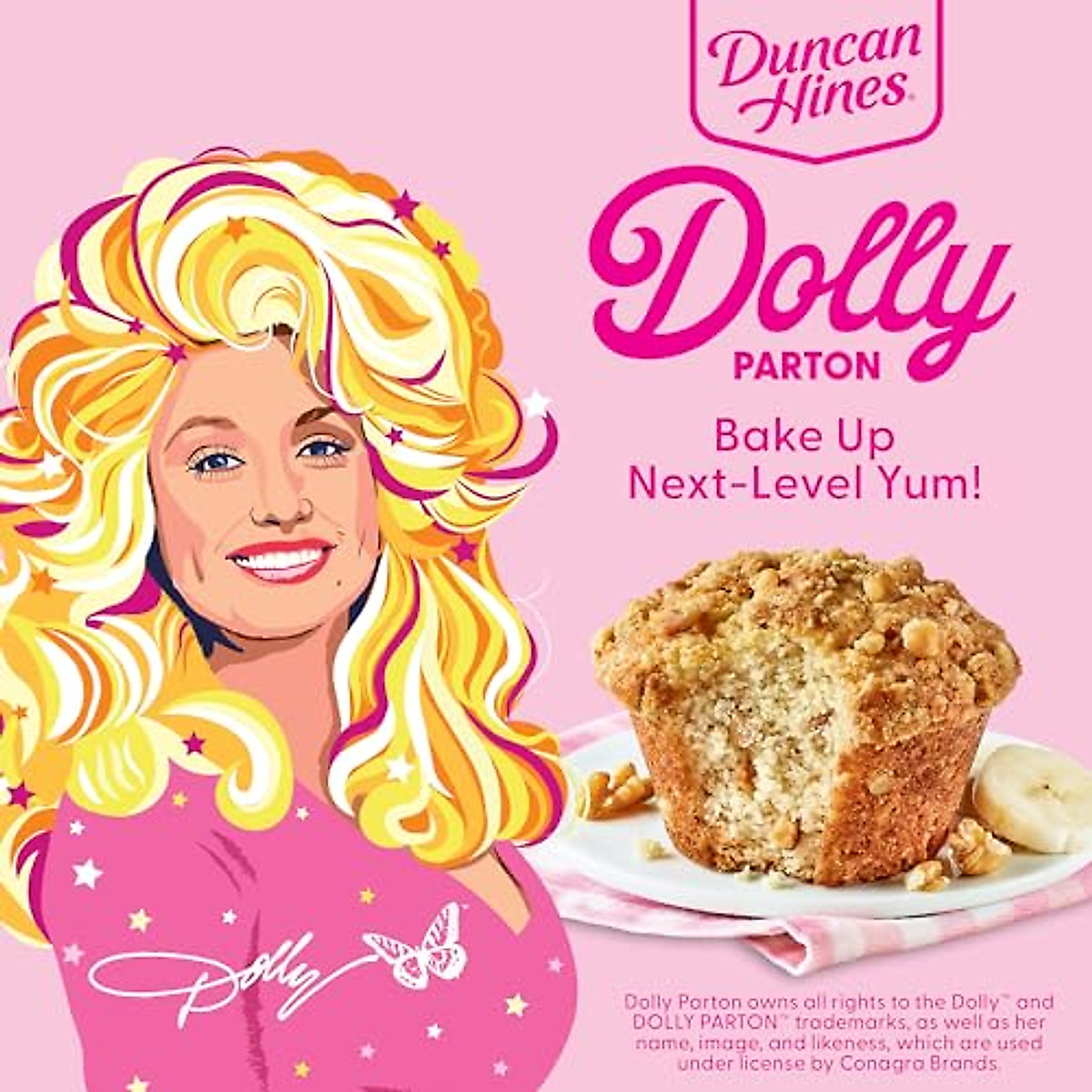 Duncan Hines Dolly Parton's Banana Nut Flavored Muffin & Bread Mix, 19.05 oz.