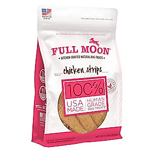 Full Moon All Natural Human Grade Dog Treats, Chicken Strips, 12.5 Ounce
