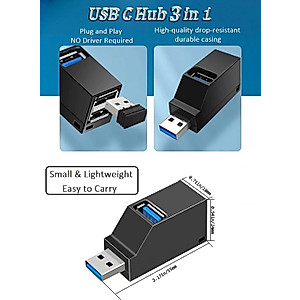 BIANTI USB Hub Splitter 3 Ports Super Speed 5Gbps Extender, 3.0 A Adapter with Lanyard and Safety Helmet, for MacBook Pro/Air, PS4, Laptop, PC, Surface Pro, iMac, Mobile HDD, Keyboard, Mouse