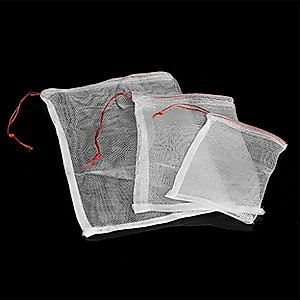 ANWUYANG 50pcs Netting Barrier Bag, Garden Fruit Barrier Cover Bags, White Agriculture Drawstring Mesh Bag, Vegetable Protection from Insect (Size : 15x25cm)