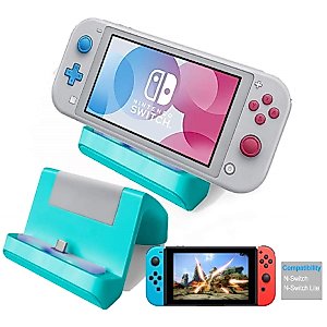 TNE - Switch Lite Charger Stand | Mini Charging Display Dock Station with USB Type C Port for Nintendo Switch/Switch Lite 2019 Portable Gaming System (Turquoise)