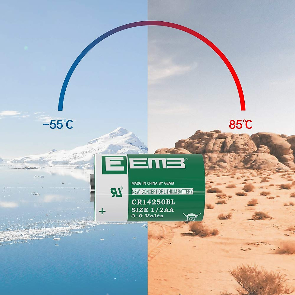 EEMB CR 1/2 AA Series Lithium 3 V 900 mAh Cylindrical Battery CR14250BL 14250SE Not Rechargeable for Scuba Diving Electronics Specialized Laboratory Equipment UL Certified