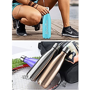 KEAECIZ Personalized Water Bottle Engraved Your Name, Custom 17oz Stainless Steel Sports Bottle Perfect for the gym and office/Outdoors Insulated Water Bottle