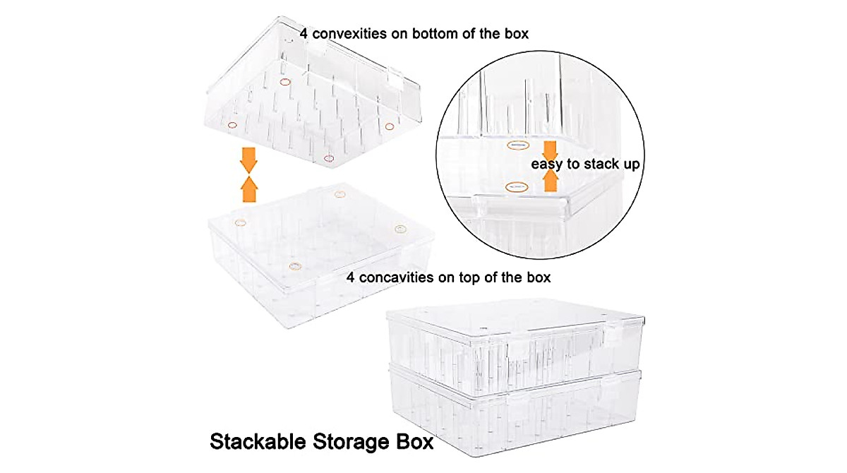 New brothread Pack of 2 Clear Storage Boxes for Thread Spools