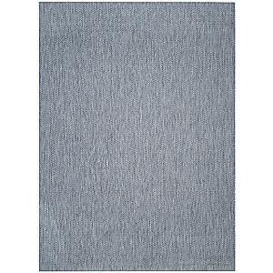 SAFAVIEH Courtyard Collection 8' x 11' Navy/Grey CY8022 Indoor/ Outdoor Waterproof Easy-Cleaning Patio Backyard Mudroom Area-Rug