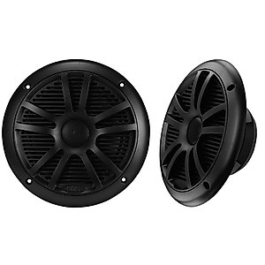 BOSS Audio Systems MR6B 6.5 inch Marine Stereo Boat Speakers - 180 Watts (pair), 2 Way, Full Range, Tweeters, Coaxial, Weatherproof, Sold in Pairs