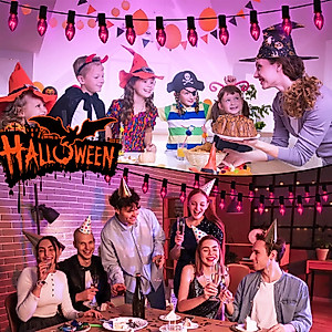 Agaphoton 25 Pack Purple Christmas Replacement Bulbs, C7 Clear Purple Flame Replacement Bulbs for Outdoor String Light, C7/E12 Candelabra Base 5 Watt Great for Christmas Bulbs